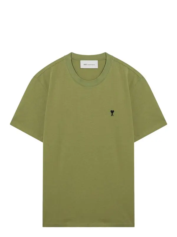 Ami Matcha Cotton De Coeur T Shirt - Green