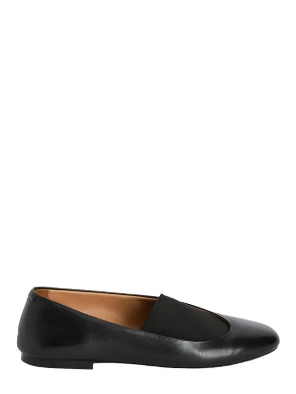 JIL SANDER Leather Ballerinas - Black