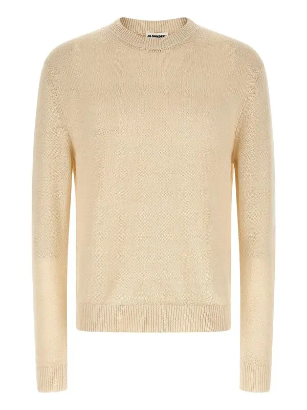 JIL SANDER Silk And Hemp Blend Sweater - Beige