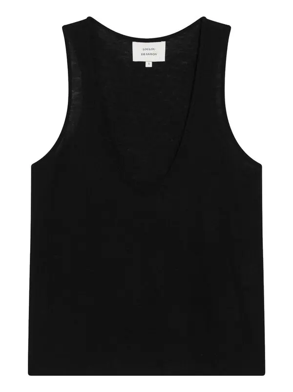 Loulou De Saison Wool-blend Jersey Tank Top - Black