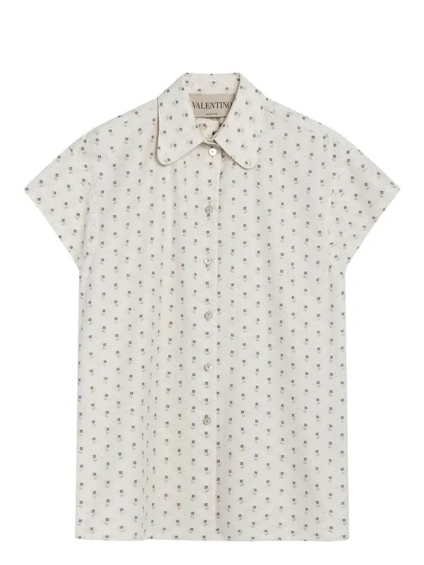 Valentino Garavani Floral Cotton-blend Shirt - Beige