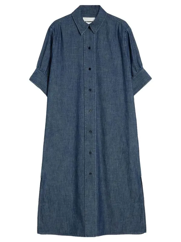 JIL SANDER Denim Cotton Chemisier Dress - Blue