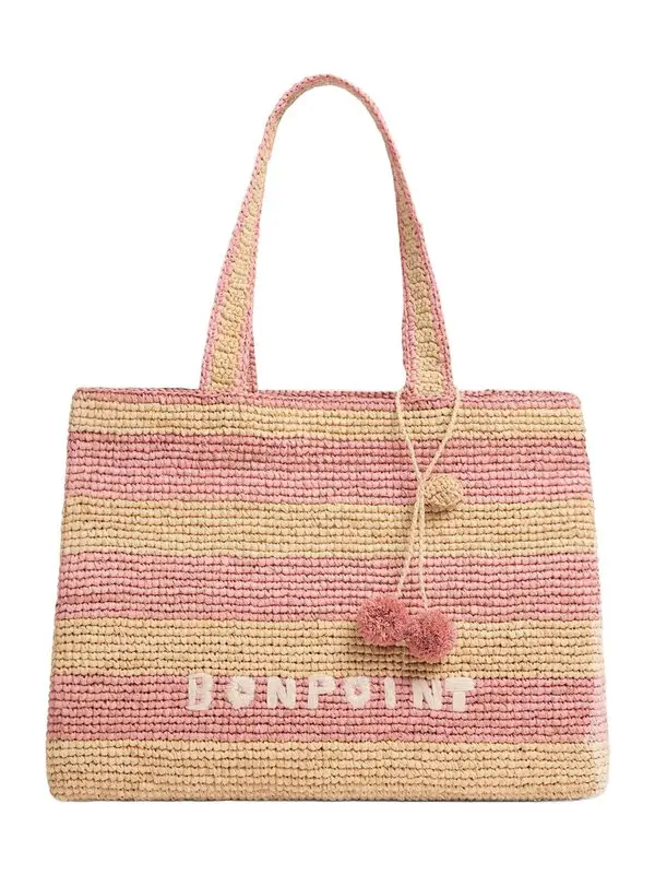 Bonpoint Striped Raffia Tote - Pink