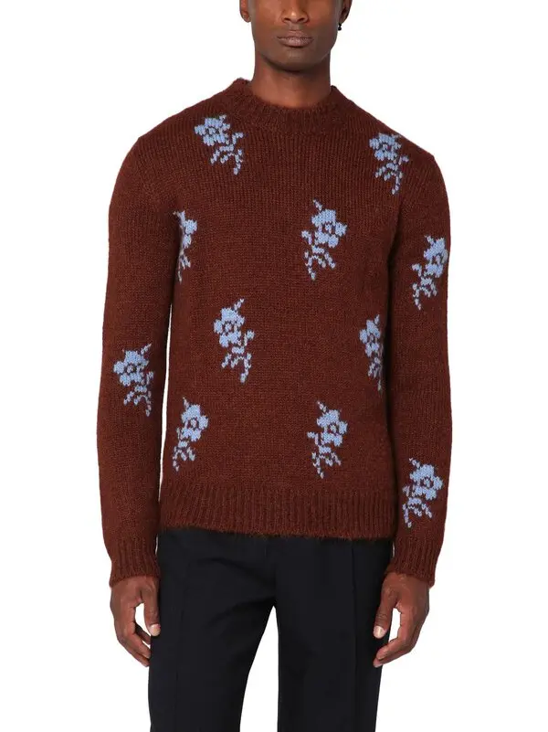 JIL SANDER Alpaca And Virgin Wool Sweater With Embroidery - Burgundy