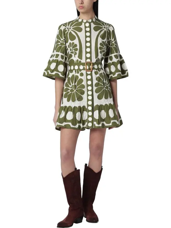 Farm Rio Palermo Printed Mini Dress - Green