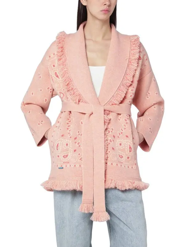Alanui Wool-blend Paisley Cardigan - Pink