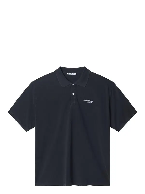 Acne Studios Polo Shirt With Distressed Finish - Black