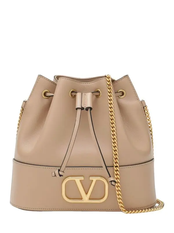 Valentino Garavani Leather Vlogo Signature Mini Hobo Bag - Pink