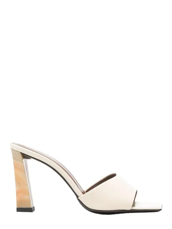 GIUSEPPE ZANOTTI Talia Leather Mules - Ivory