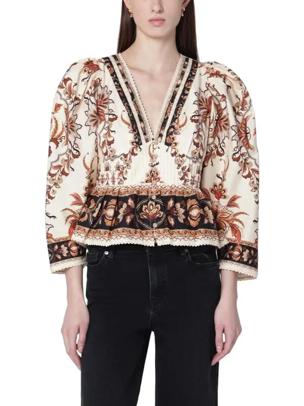 Farm Rio Majestic Garden Lace Blouse - Multicolor