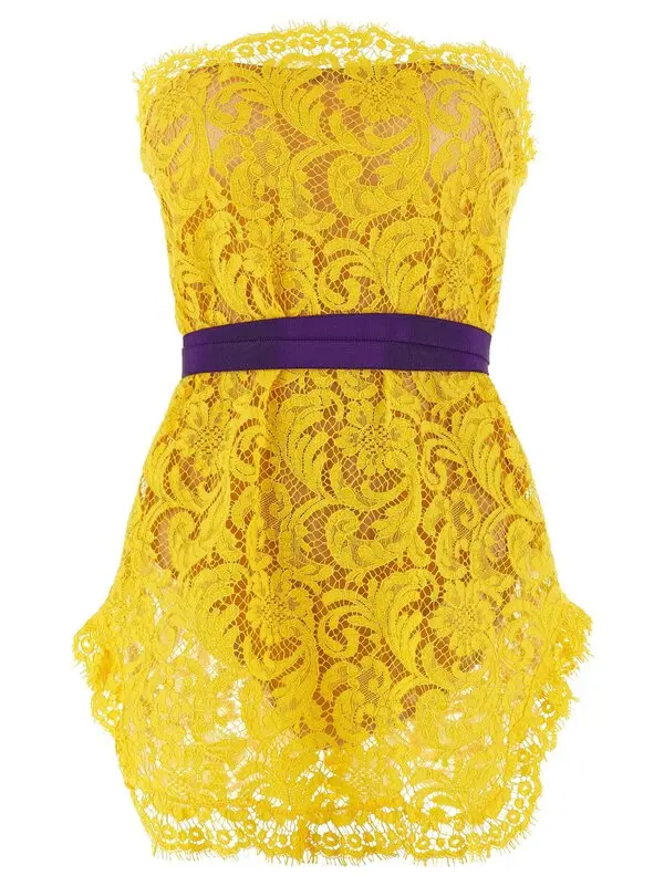 Dsquared2 Sophie Lace Mini Dress - Yellow