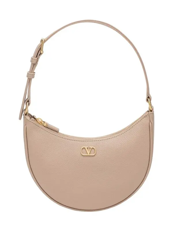 Valentino Garavani Leather Vlogo Signature Mini Hobo Bag - Pink
