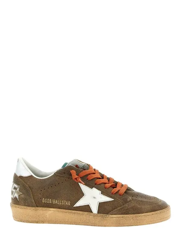 GOLDEN GOOSE Ball Star Leather Sneakers - Brown