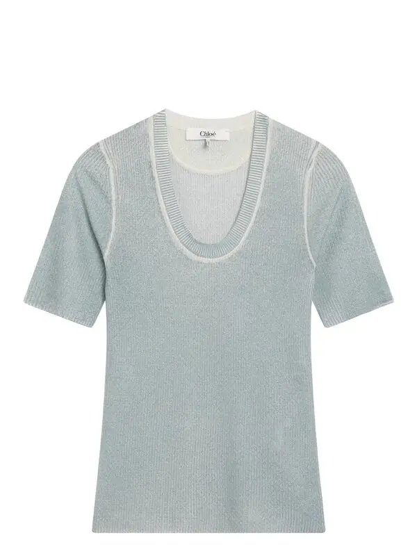 Chloé Wool-blend Knit Top - Blue