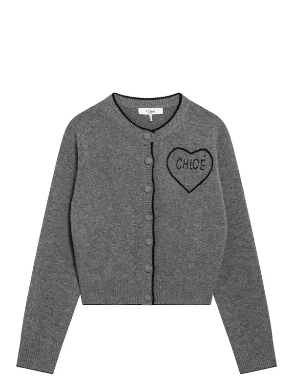 Chloé Wool And Cashmere Cardigan - Grey