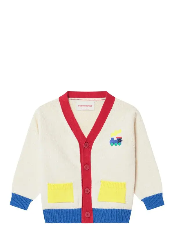 BOBO CHOSES Color Block Cardigan - White