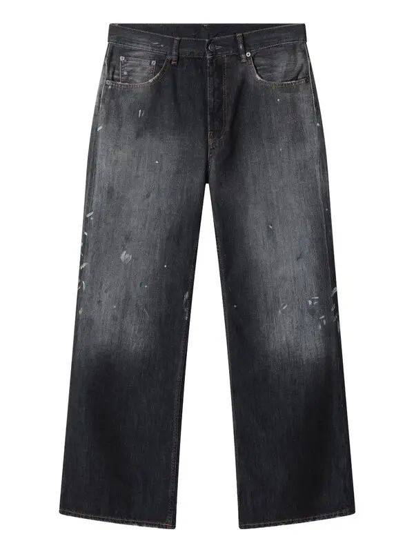 Acne Studios M Faded Jeans With Paint Splatters - Black