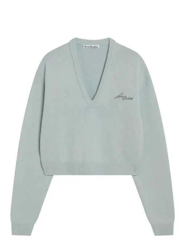 Acne Studios Wool V-neck Sweater - Green