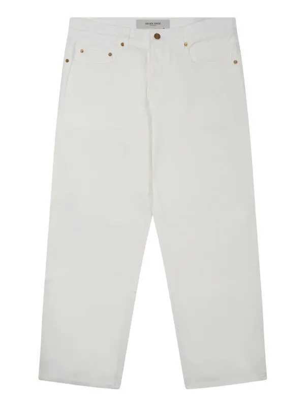 GOLDEN GOOSE Wide Leg Denim Jeans - White