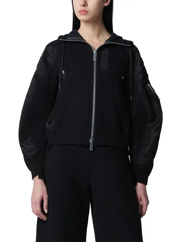Sacai Cotton-blend Hoodie - Black