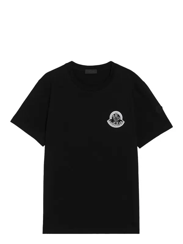 Moncler T Shirt With Logo Print - Black