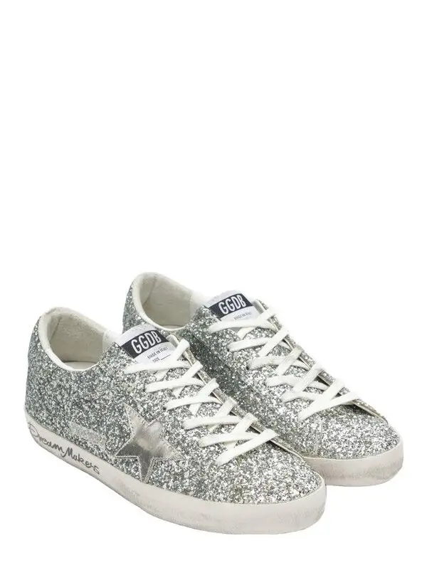 GOLDEN GOOSE Super Star Glitter Sneakers - Metal