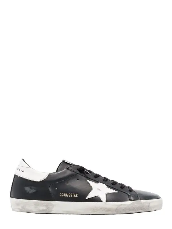 Golden Goose Super Star Leather Sneakers - Black