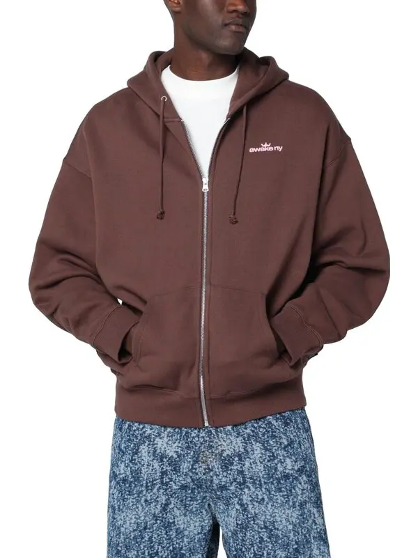 AWAKE NY Hooded Sweatshirt With Logo - Brown