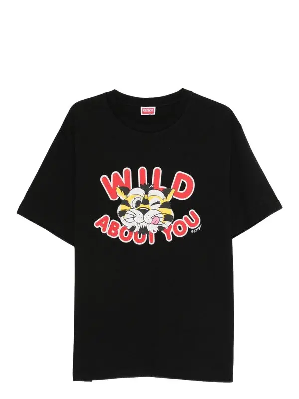 Kenzo Wild Tiger Cotton T Shirt - Black