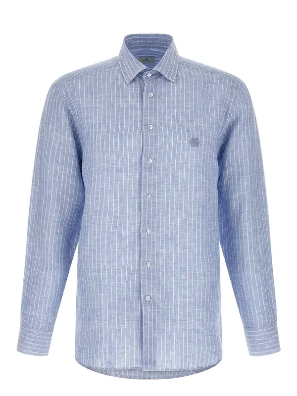 Etro Striped Linen Shirt - Light Blue
