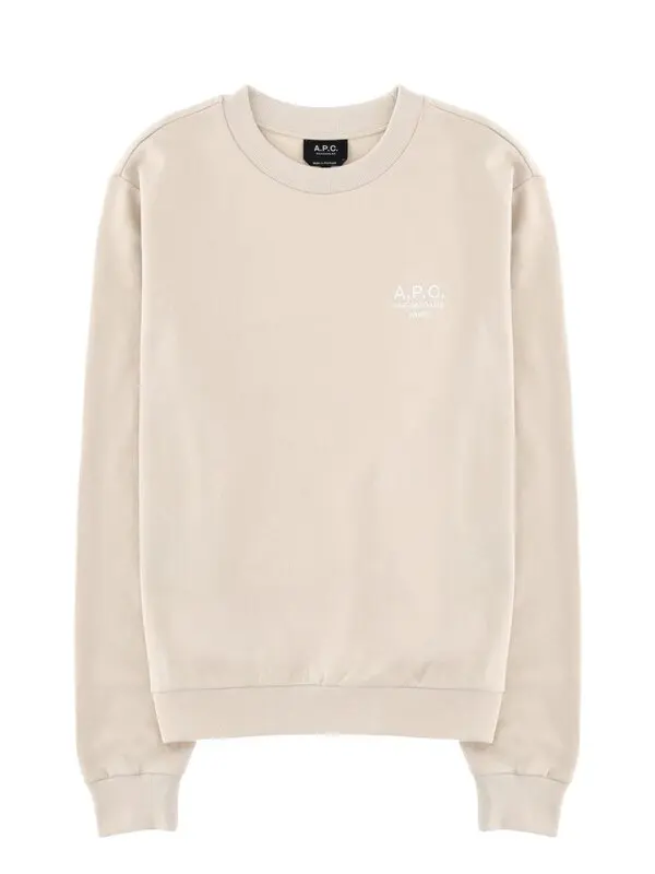 A.p.c. Crewneck Logo Sweatshirt - Powder