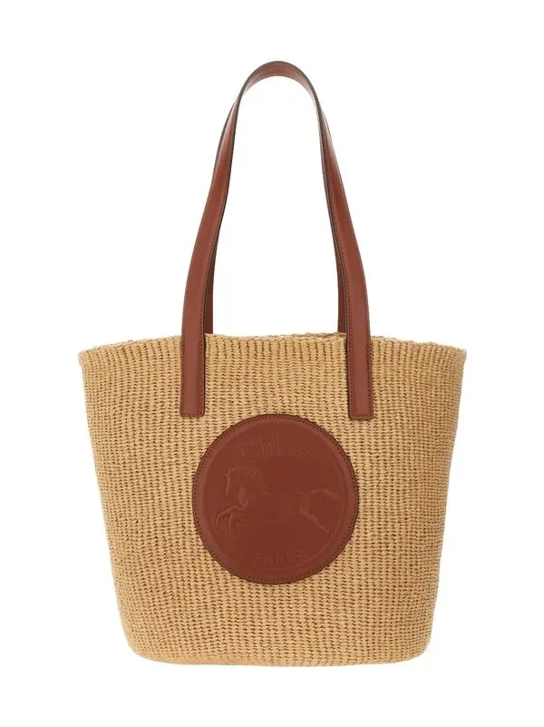 Chloé Large 'horse Medal' Tote - Beige