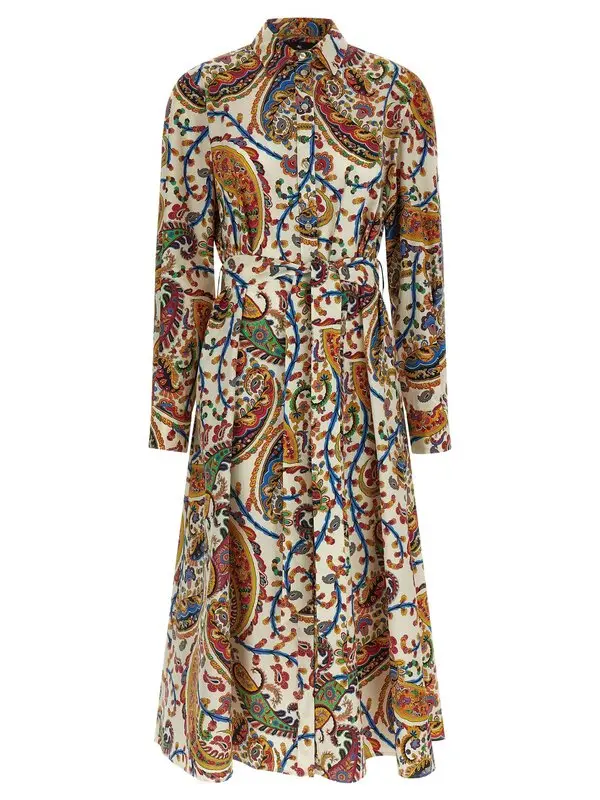 Etro Paisley Foliage Print Midi Dress - Multicolor