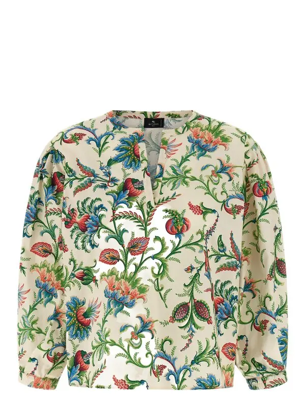 Etro Floral Cotton Blouse - Multicolor