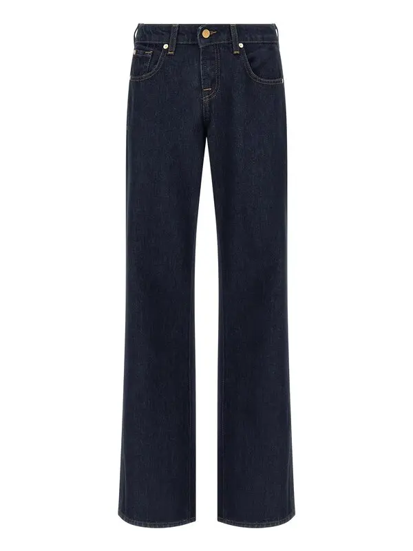 7 For All Mankind Low Waist Straight Leg Jeans - Blue