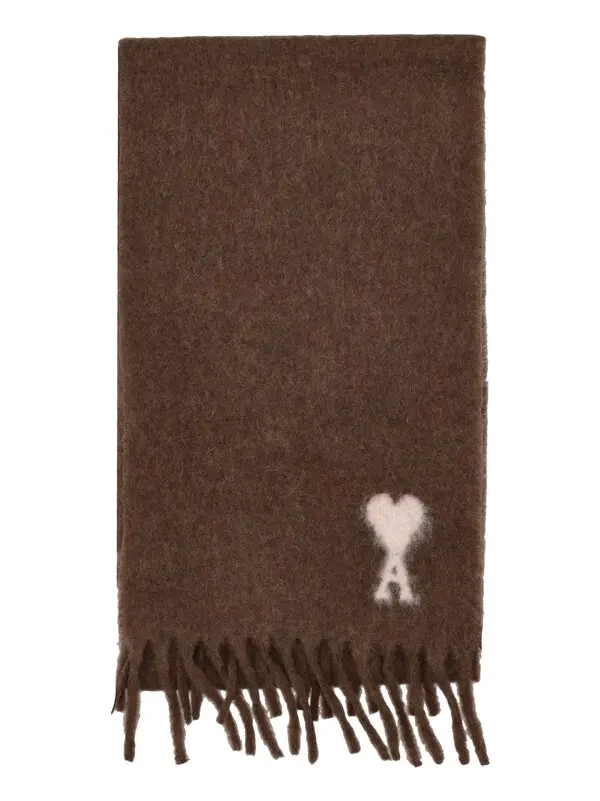 Ami Echarpe De Coeur Scarf - Noisette
