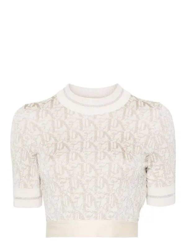 Palm Angels Monogram Jacquard T-shirt - Beige