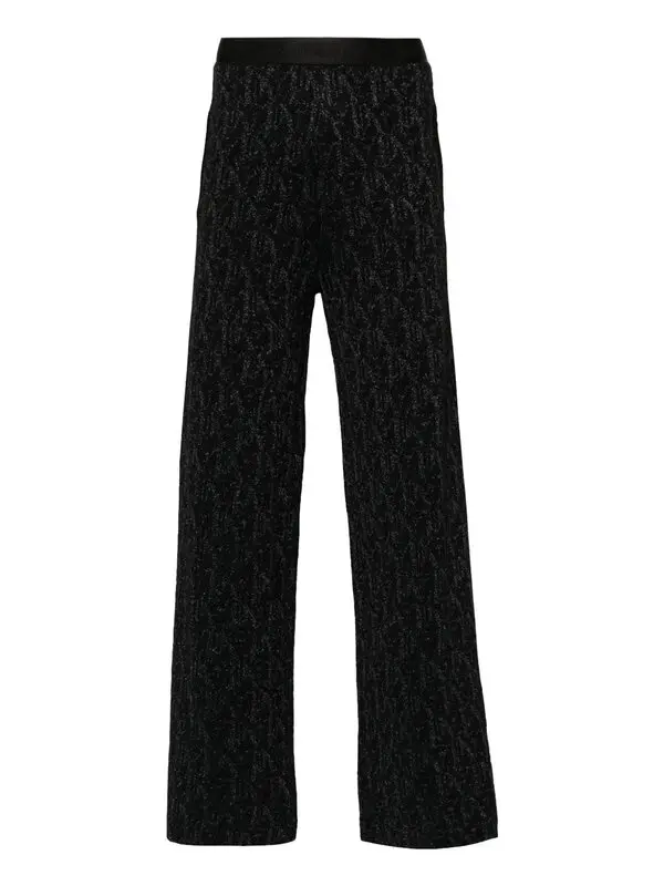 Palm Angels Knitted Flared Trousers - Black Black