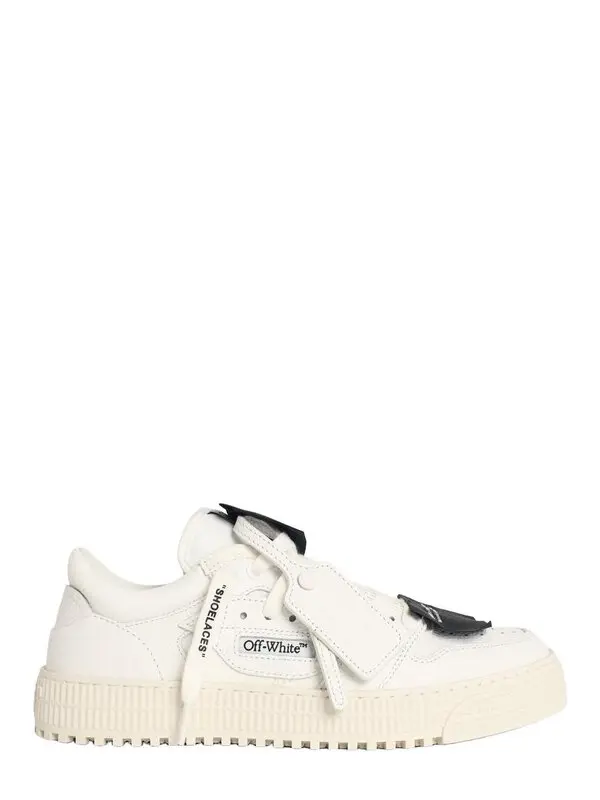 Off White 3.0 Court Low Top Leather Blend Sneakers - White