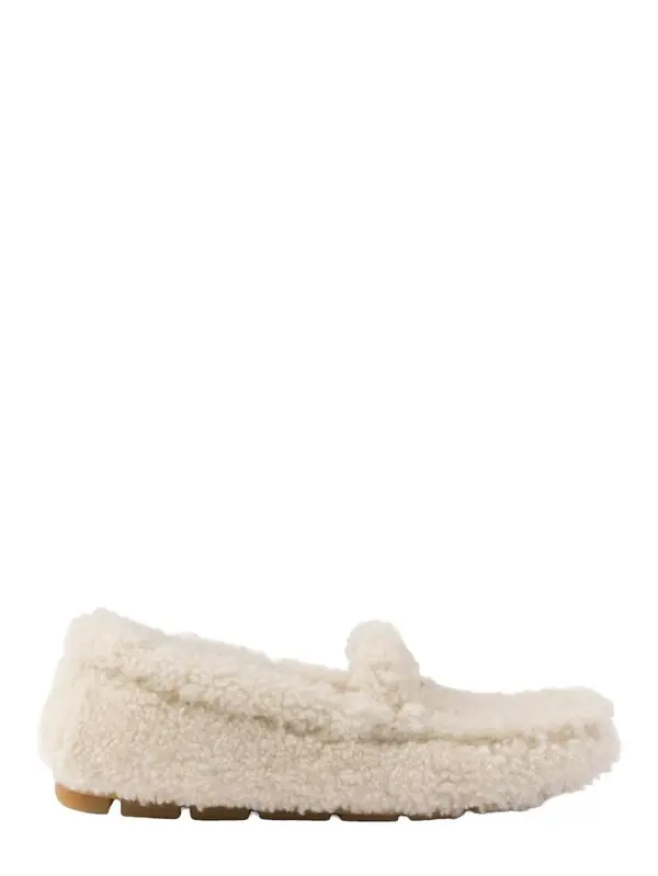 Prada Shearling Driving Shoes - Naturale