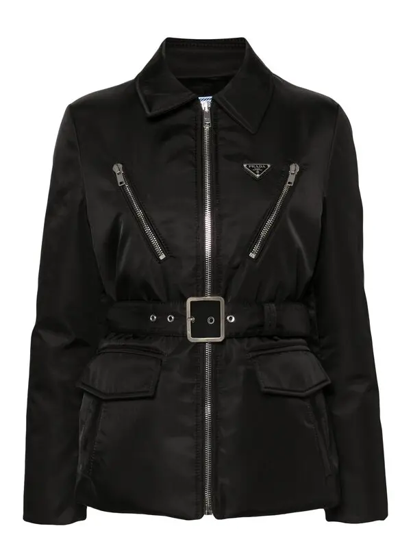 Prada Triangle Logo Padded Jacket - Nero