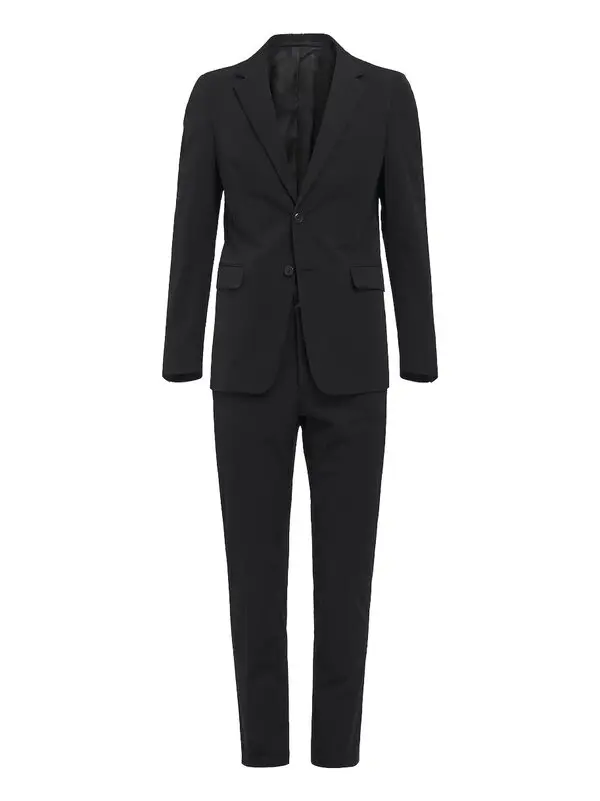 Prada Technical Fabric Single Breasted Suit - Nero