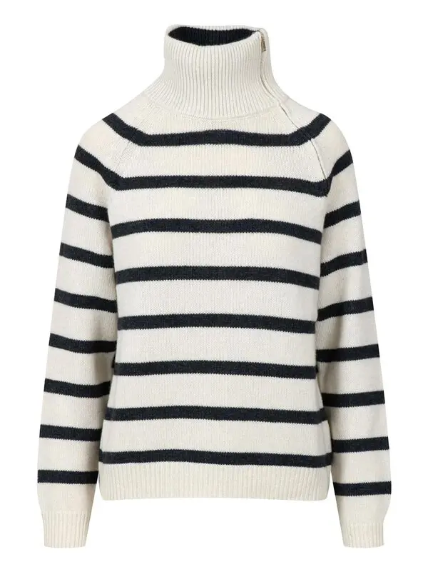 SEMICOUTURE Striped Pullover - Chalk