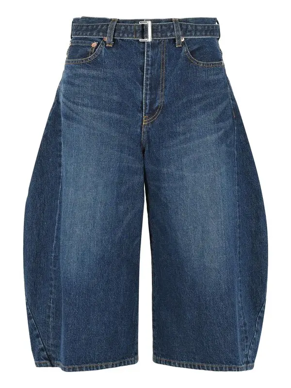 Sacai Cotton Balloon Wide Leg Jeans - Blue