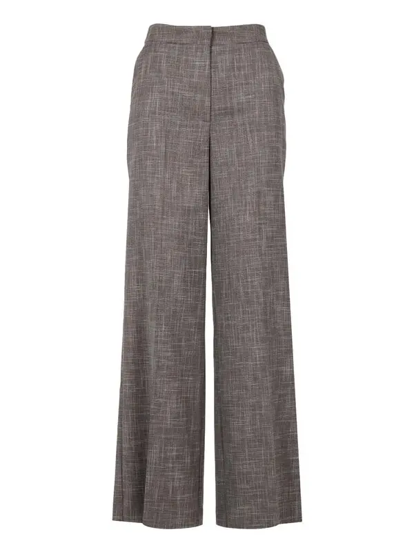 SIMONA CORSELLINI Wide-leg High-waist Trousers - Dove Grey