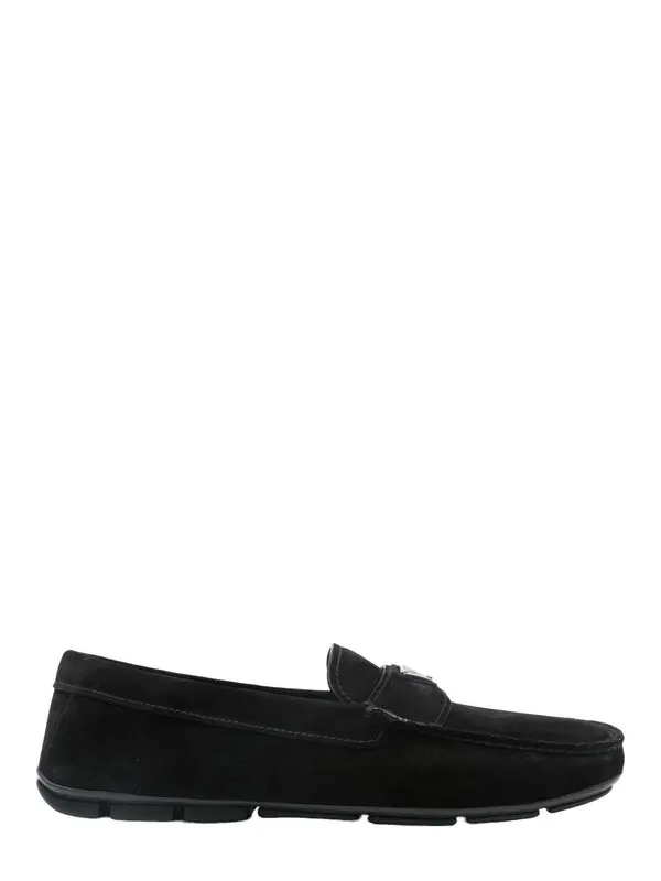 Prada Logo Plaque Loafers - Nero