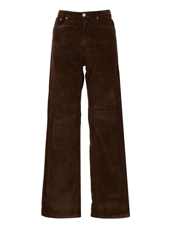 ROY ROGER'S Wide Leg Corduroy Pants - Brown
