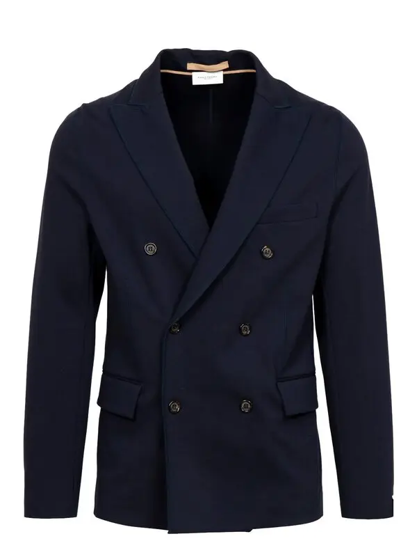 PAOLO PECORA Double Breasted Blazer - Blue
