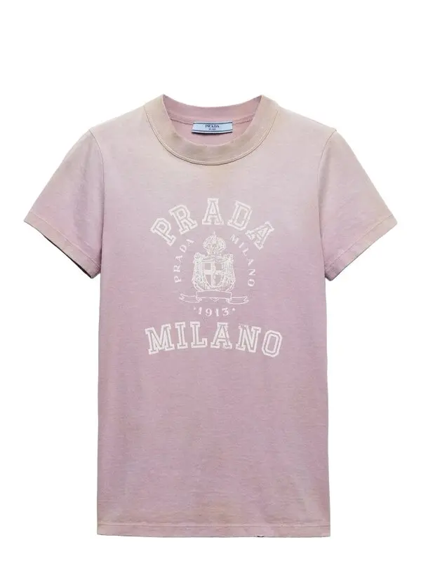 Prada Logo Print T-shirt - Malva
