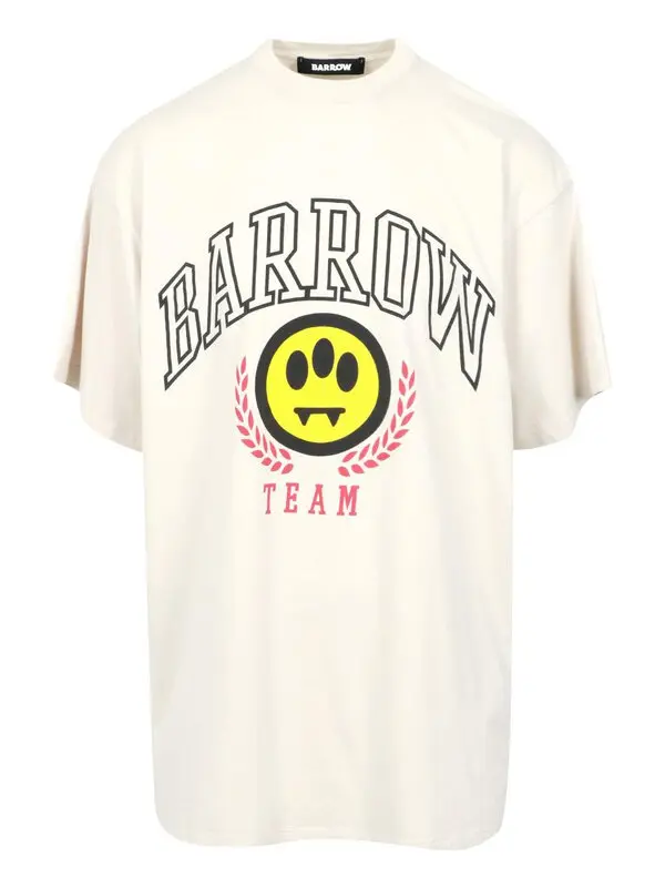 BARROW Printed Oversized T-shirt - Beige